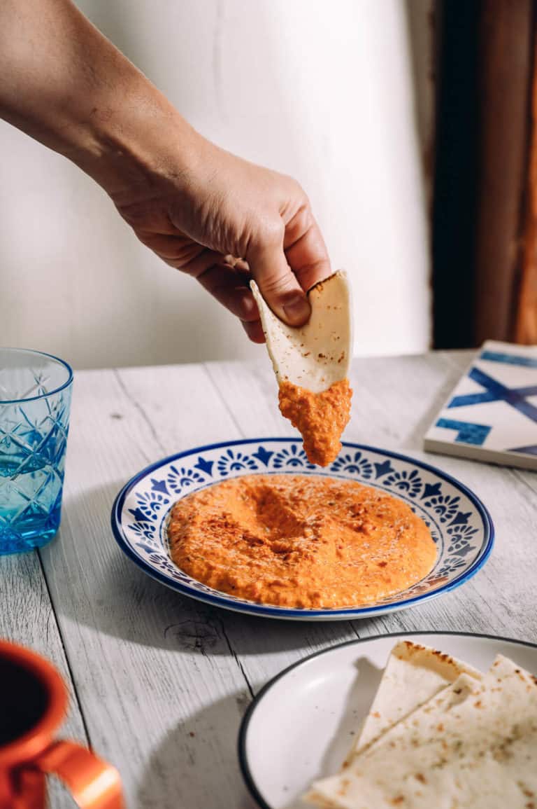 Htipiti - Greek Red Pepper and Feta Dip - Souvlaki For The Soul