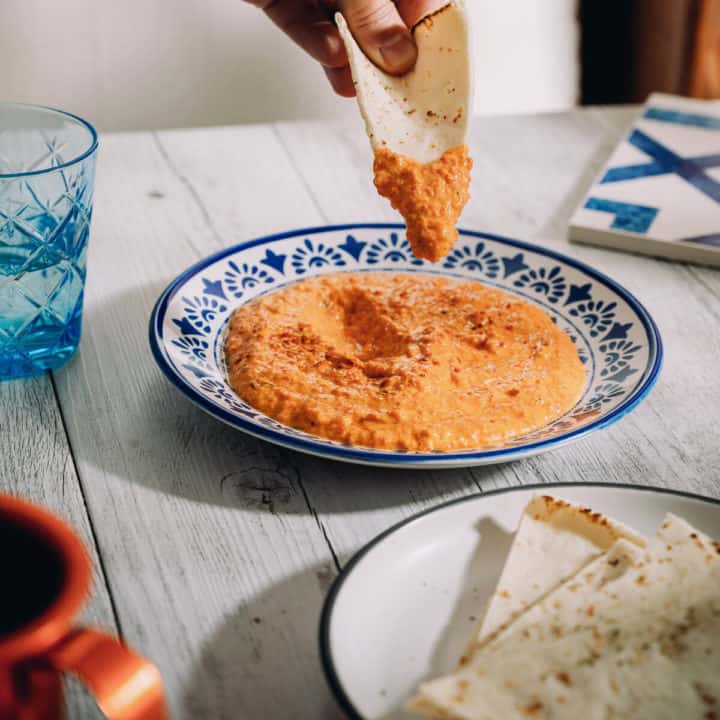 Htipiti - Greek Red Pepper and Feta Dip - Souvlaki For The Soul